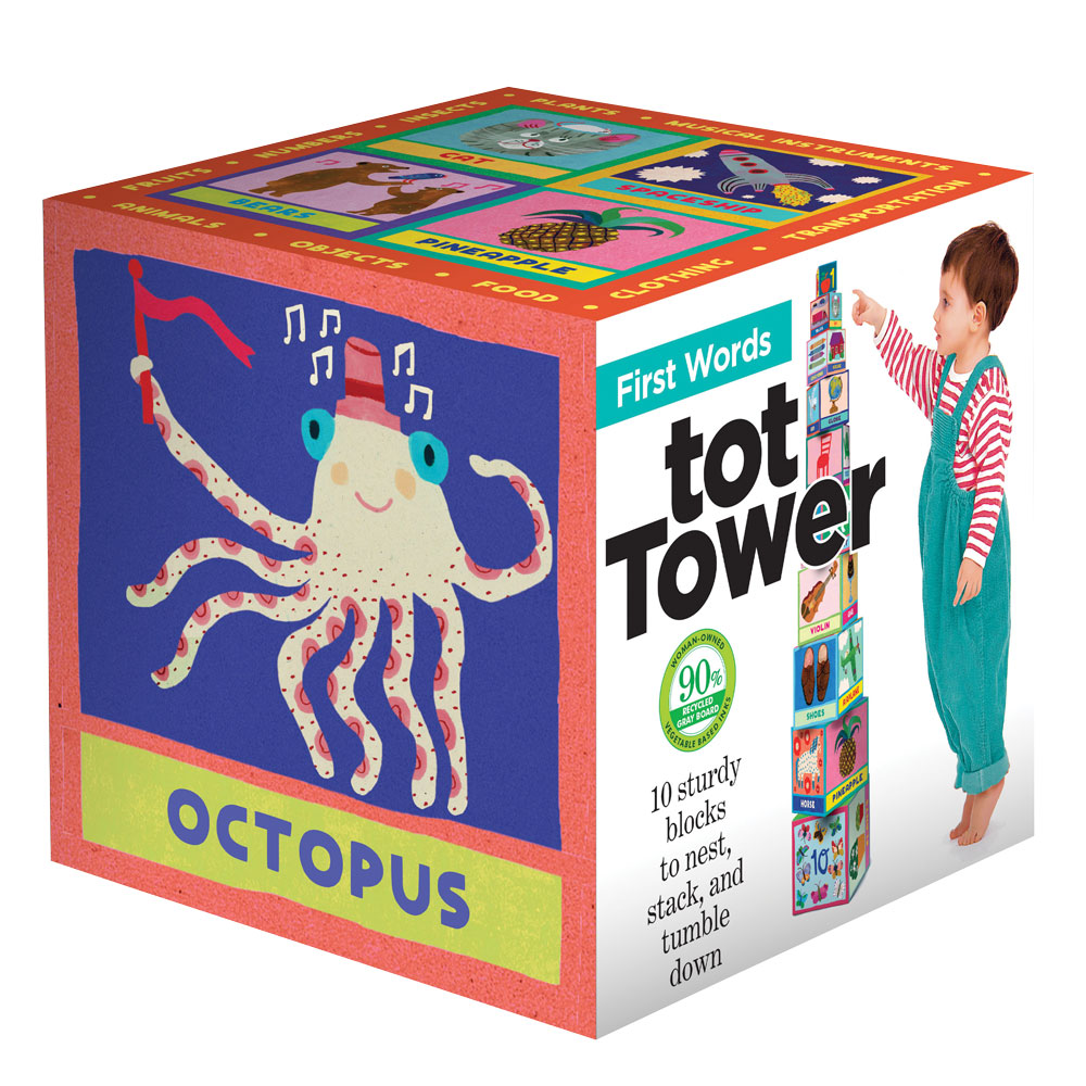 First Words Tot Tower | Ages 2+ | Nesting Blocks | Barefoot Books
