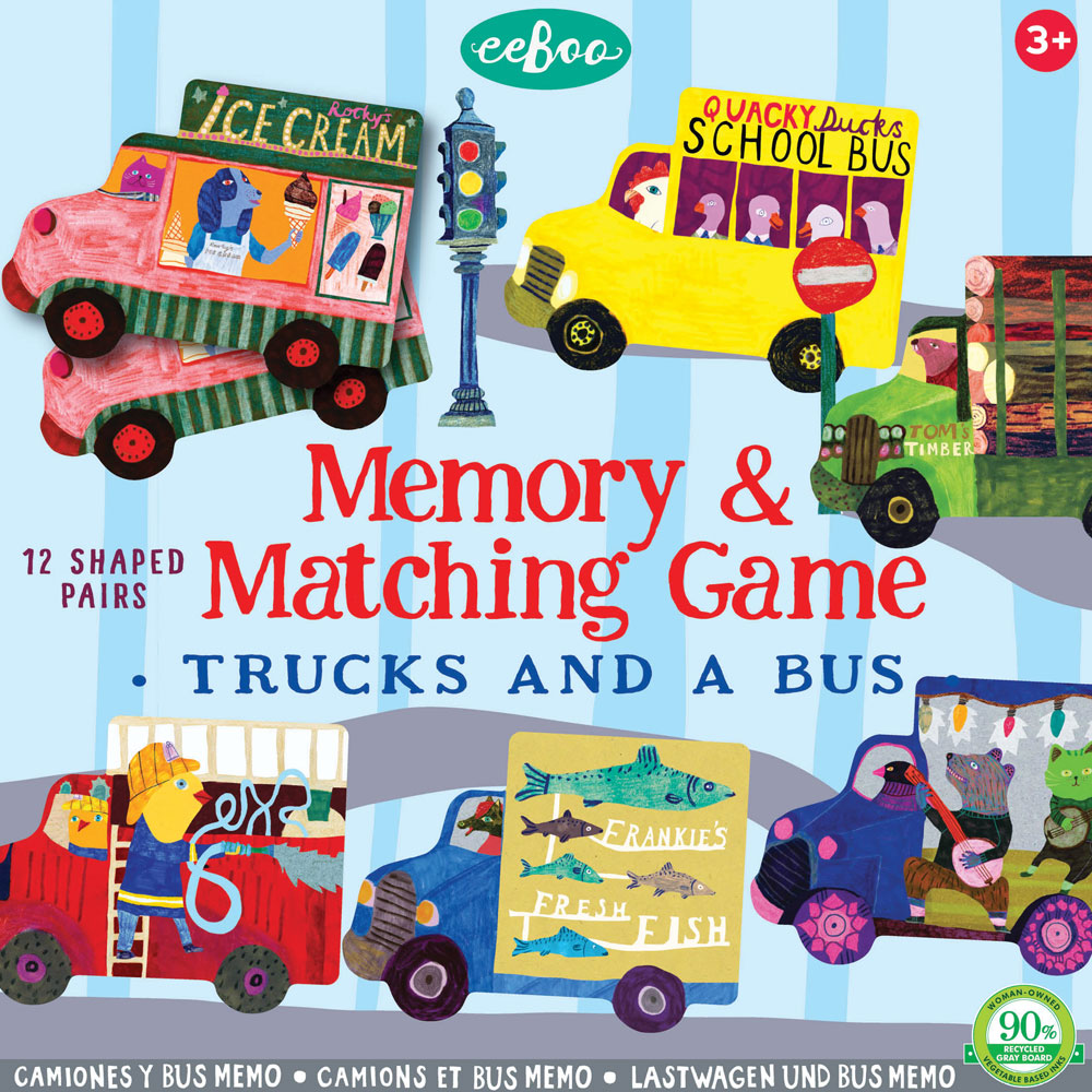 Trucks and Bus Memory & Matching Game | Ages 3+ | Barefoot Books